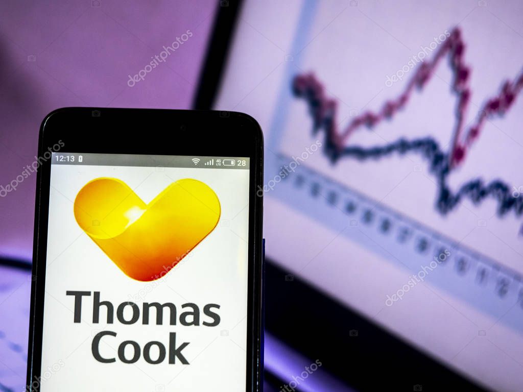 Ilustración de la foto un logotipo de Thomas Cook Group plc visto o 2023