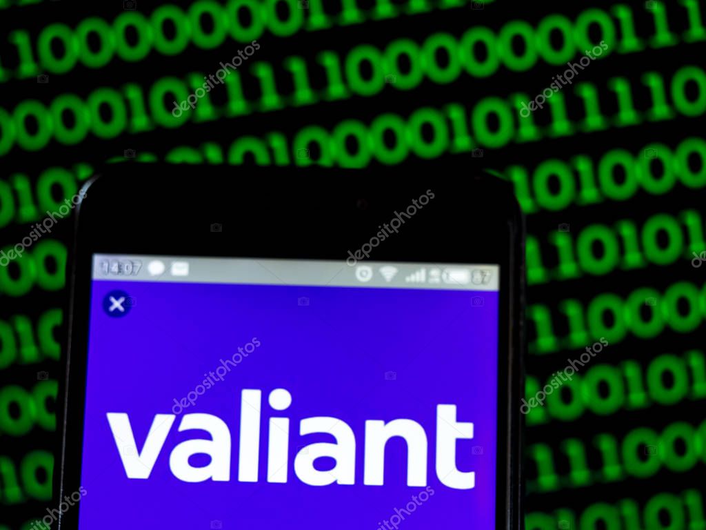 En esta ilustración de la foto un logotipo de Valiant Bank visto en 2022