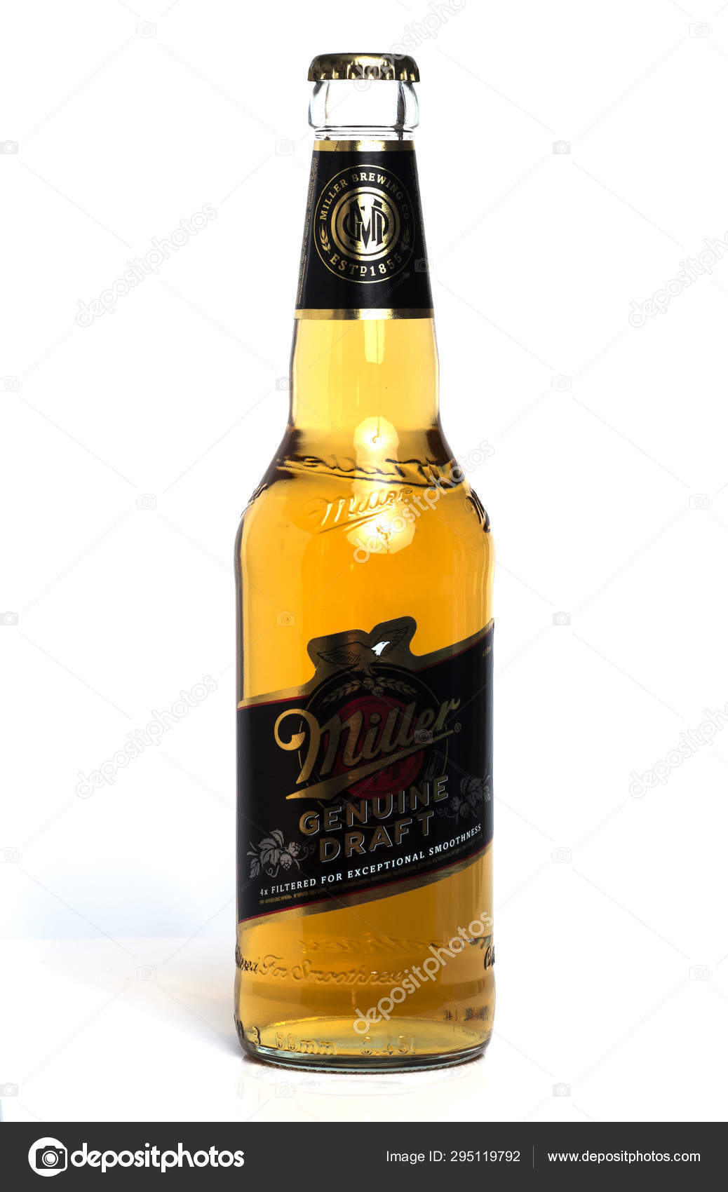 Miller beer 0,5 l bottle isolated on white background – Stock Editorial ...