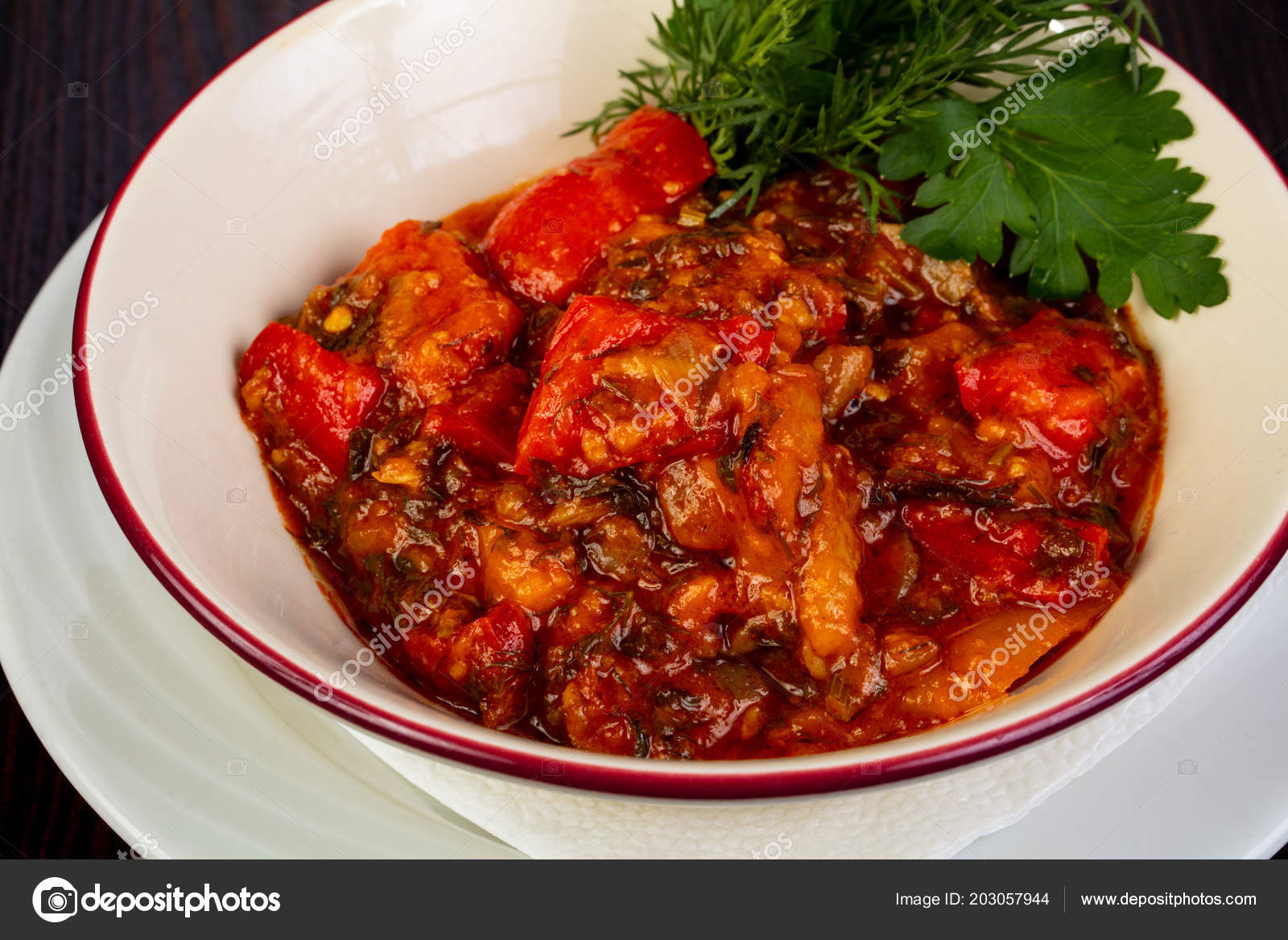 Georgian Cuisine Ajapsandali Vegetables Stock Photo by ©AndreySt 203057944