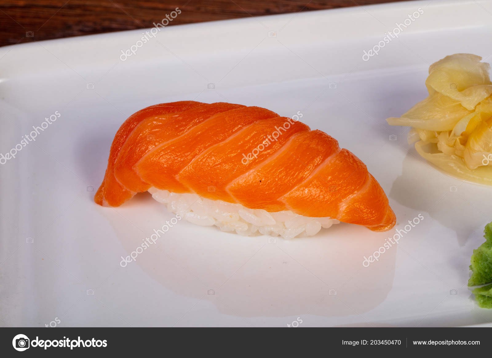 Japanese Cold Sushi Salmon — Stock Photo © AndreySt #203450470
