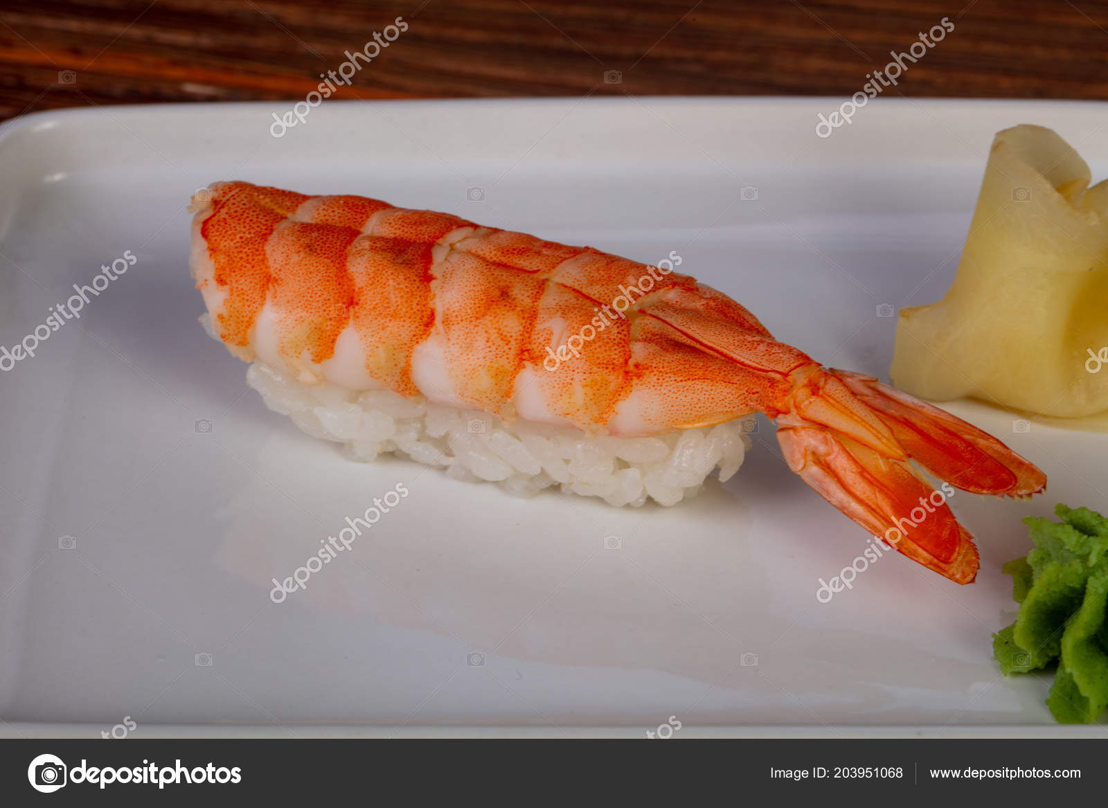 Japanese Cold Sushi Prawn Stock Photo by ©AndreySt 203951068