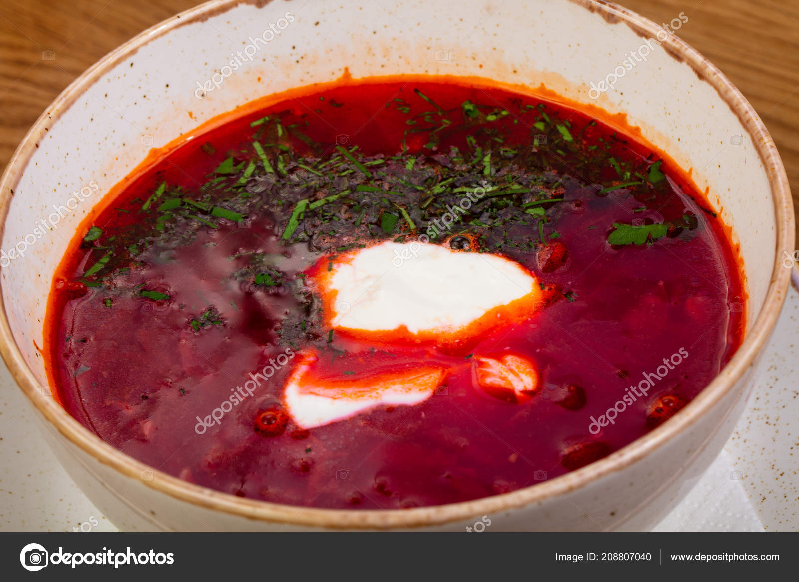 Russian Traditional Borscht Cream Stock Photo by ©AndreySt 208807040