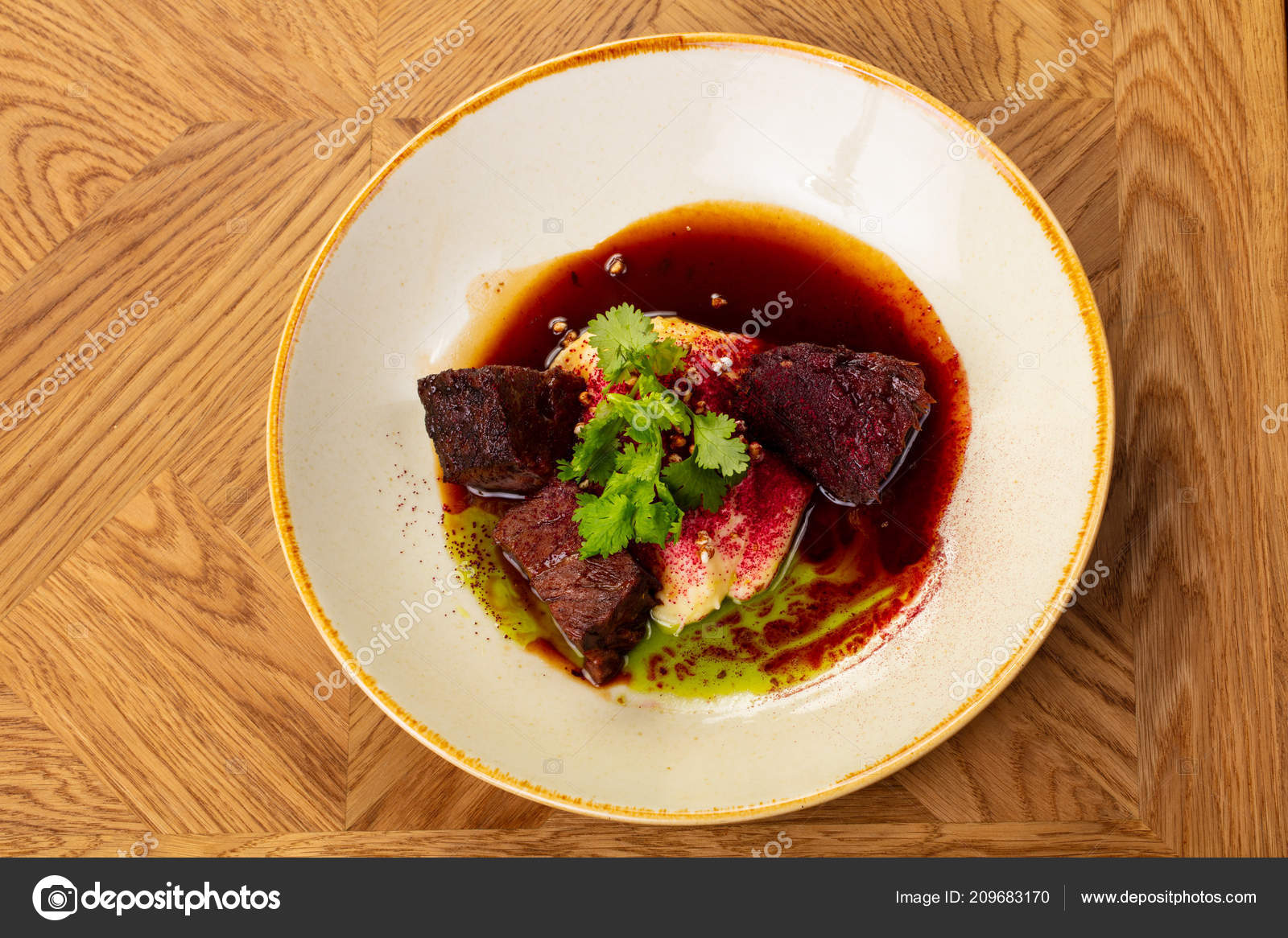 Fried Beef Cheeks Sauce Stock Photo by ©AndreySt 209683170