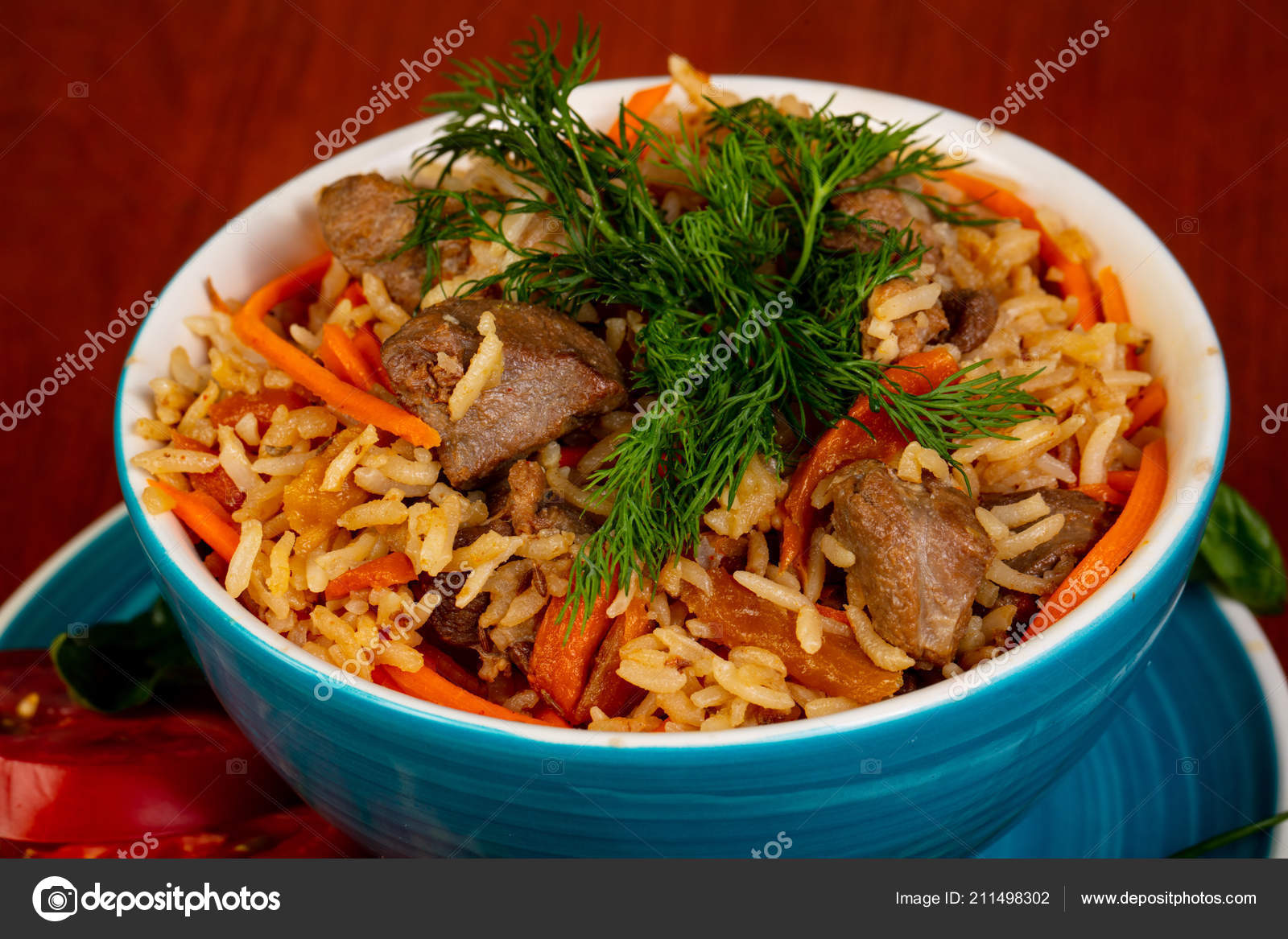 Uzbek Traditional Plov Meat Stock Photo by ©AndreySt 211498302