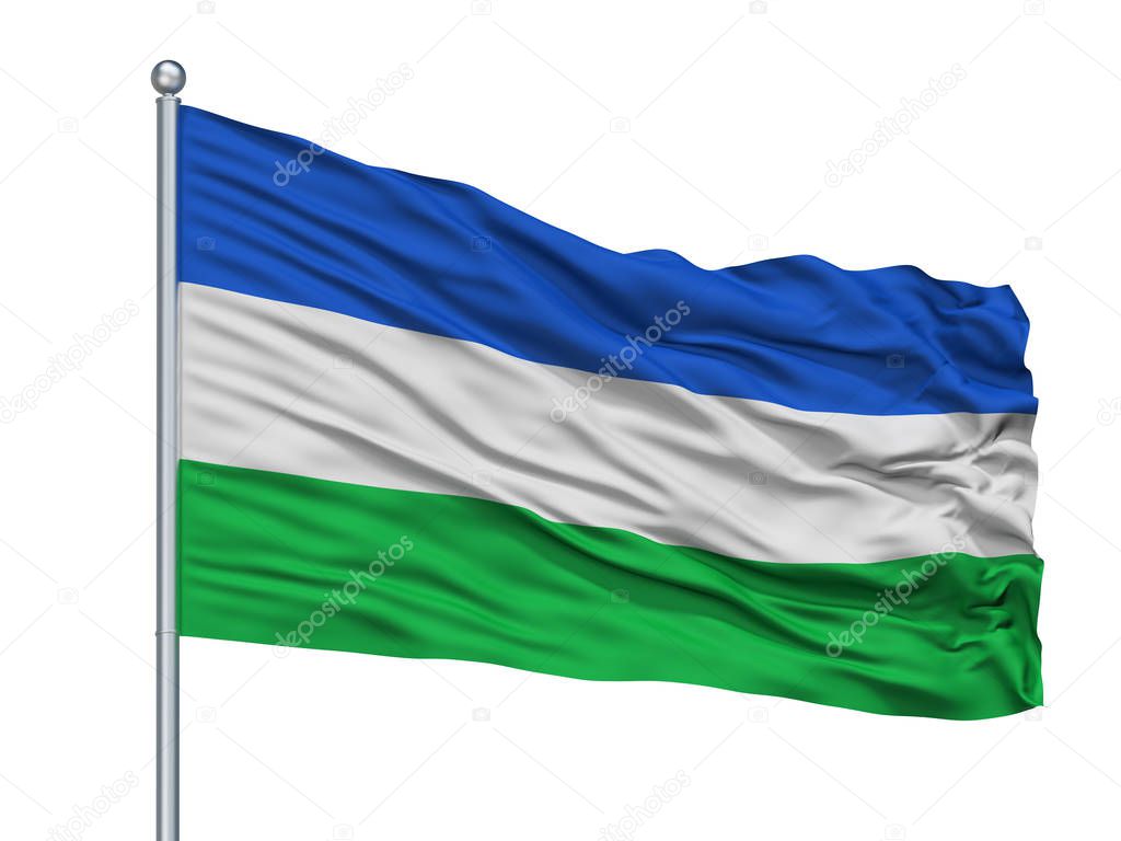 Bandera de la ciudad de Pacho en asta de bandera, Colombia ...