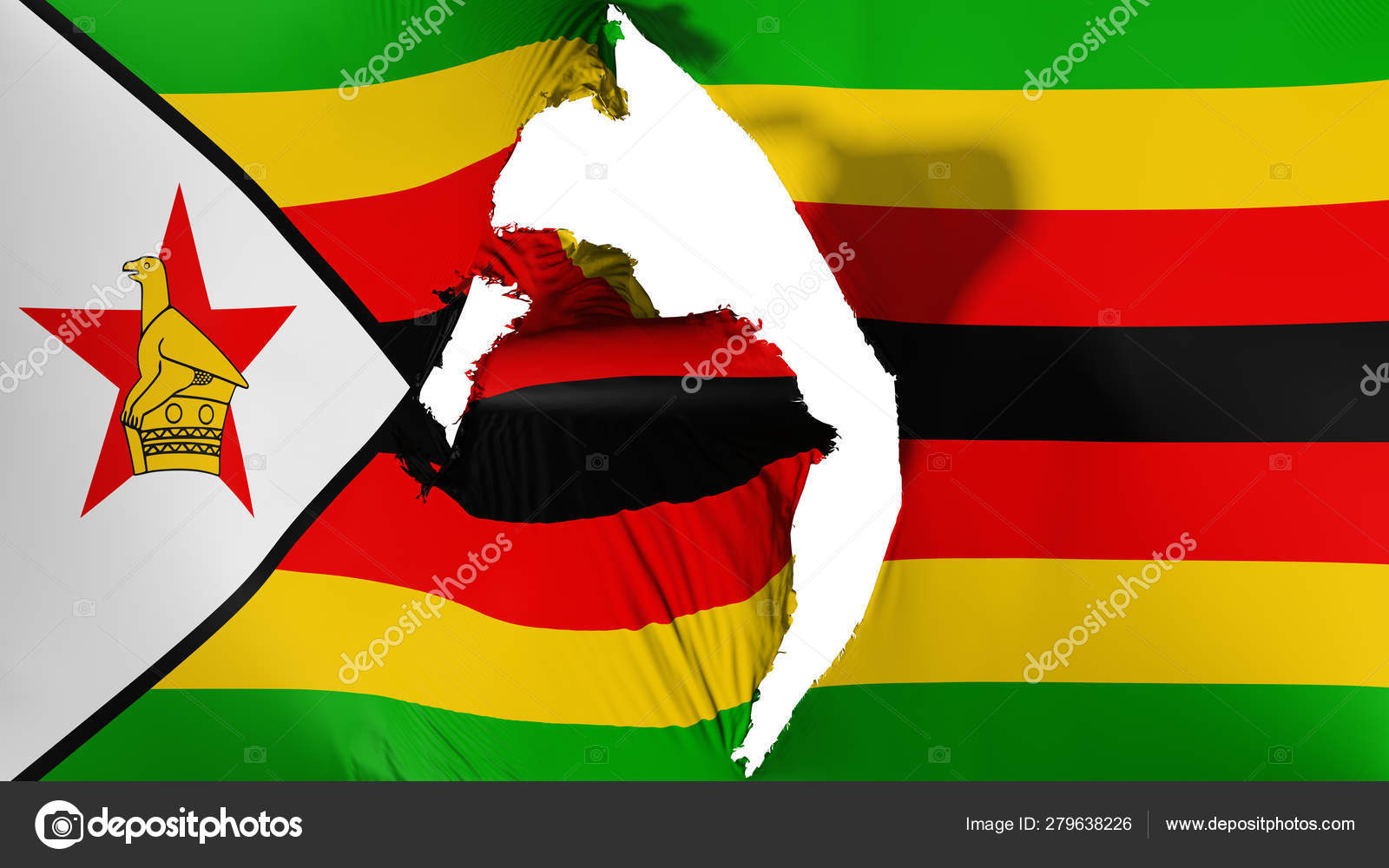 Damaged Zimbabwe flag Stock Photo by ©fckncg 279638226