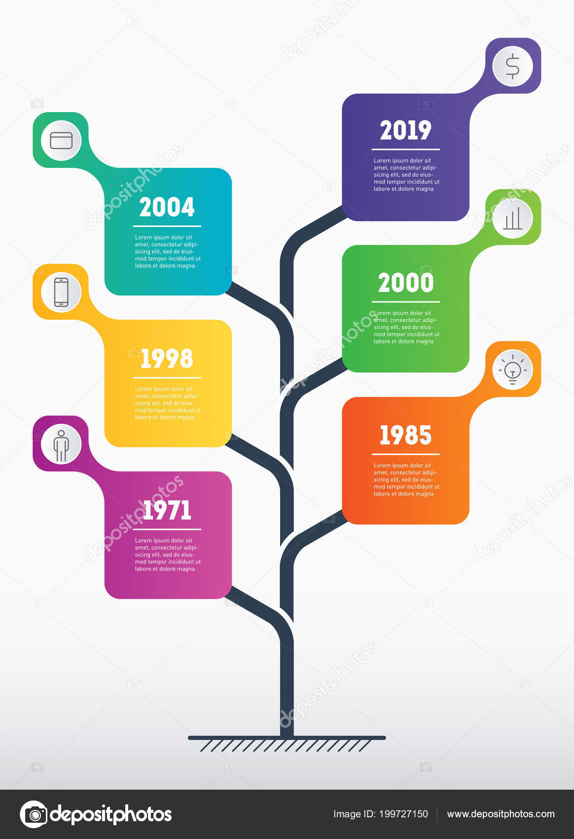 Vertical Timeline Infographics Development Growth Business Time Line ...