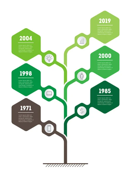 Vertical Timeline Infographics Tree Development Growth Eco Business ...