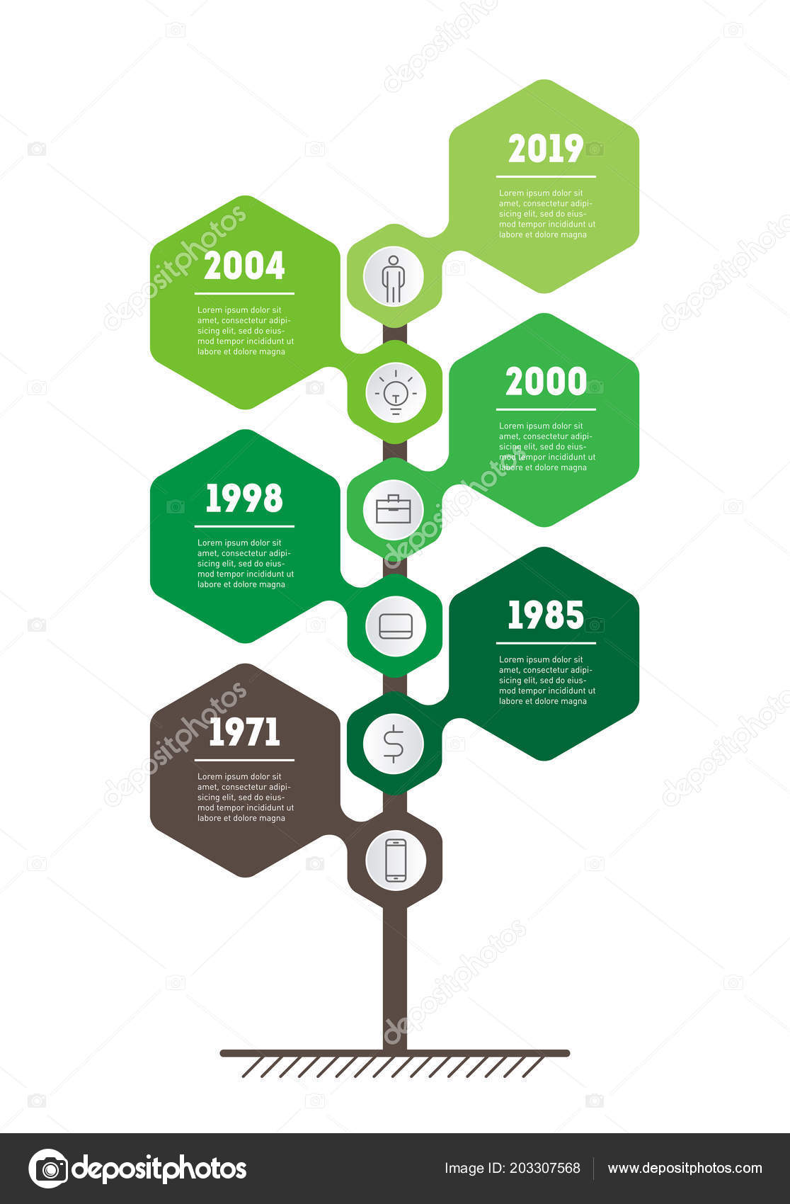 Vertical Timeline Infographics Tree Development Growth Energy Time Line ...