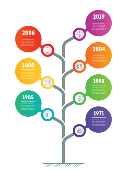 Vertical Timeline Infographics Tree Development Growth Eco Business ...