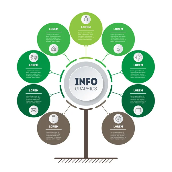 Vertical Timeline Infographics Tree Development Growth Eco Business ...