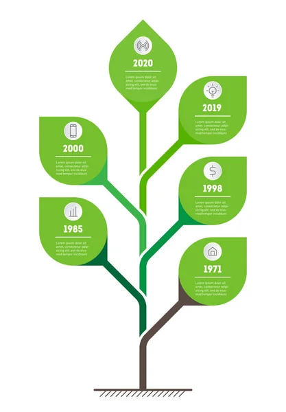Business Presentation Concept Web Template Tree Leaves Info Chart ...