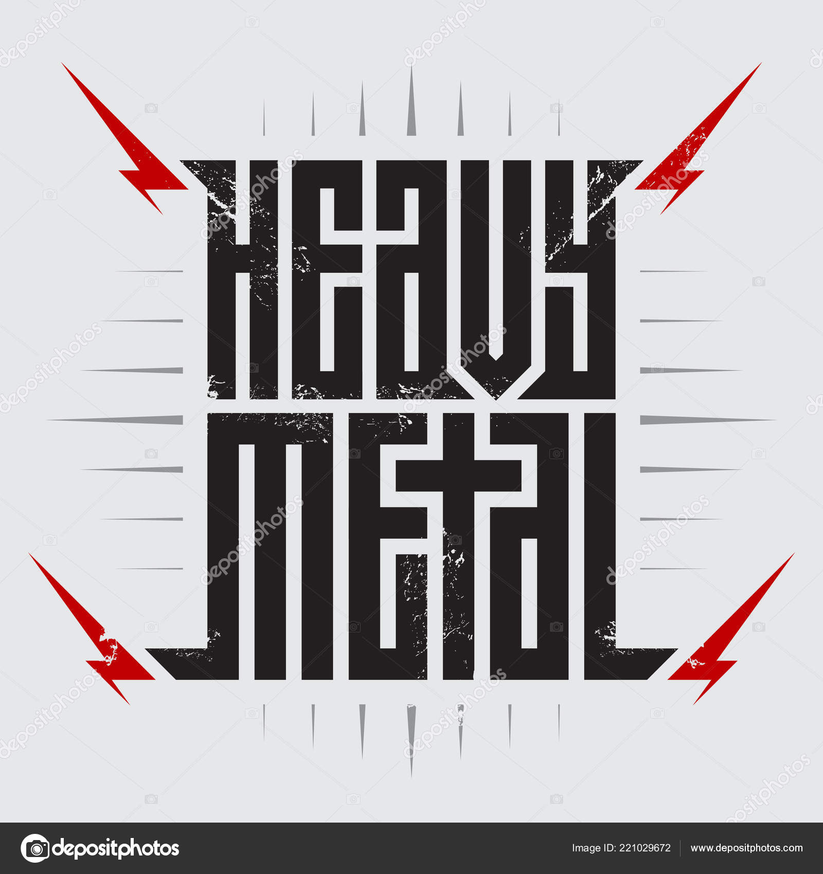 Heavy Metal Lettering Grey Background Stock Vector Image by ...