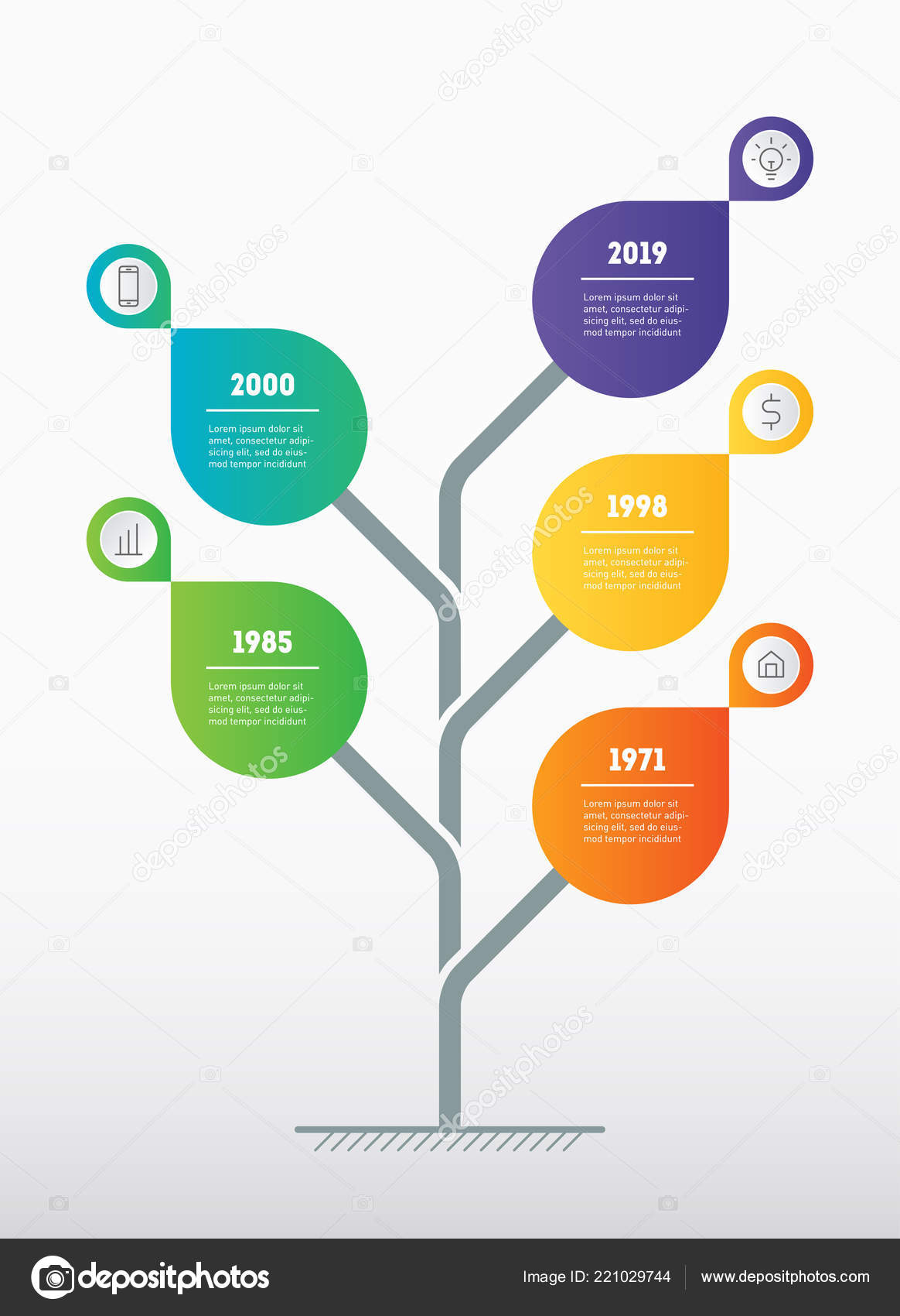 Vertical Infographi Tree Timeline Presentation Horticultural Garden ...