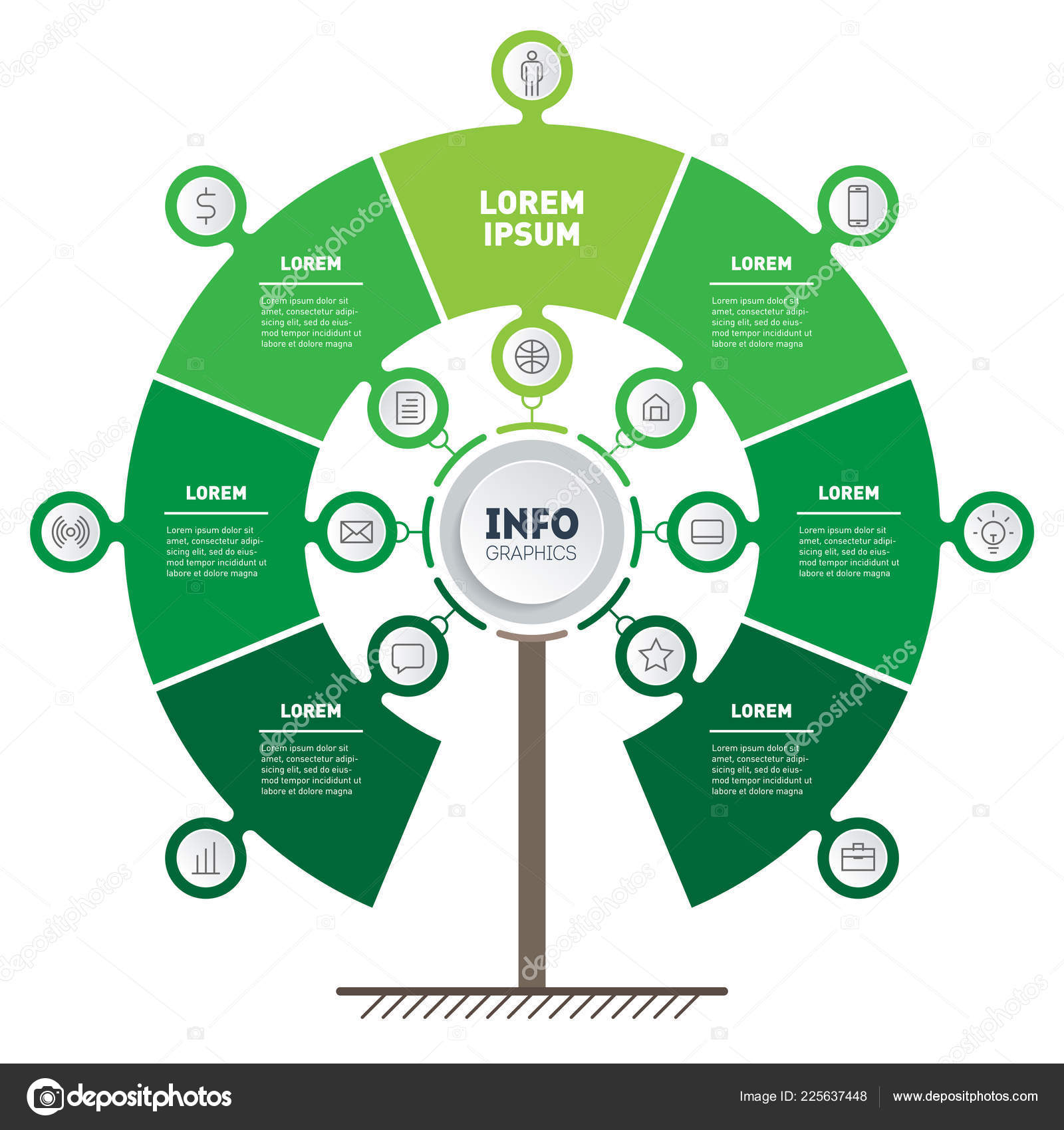 Vertical Timeline Infographics Tree Development Growth Business Time ...