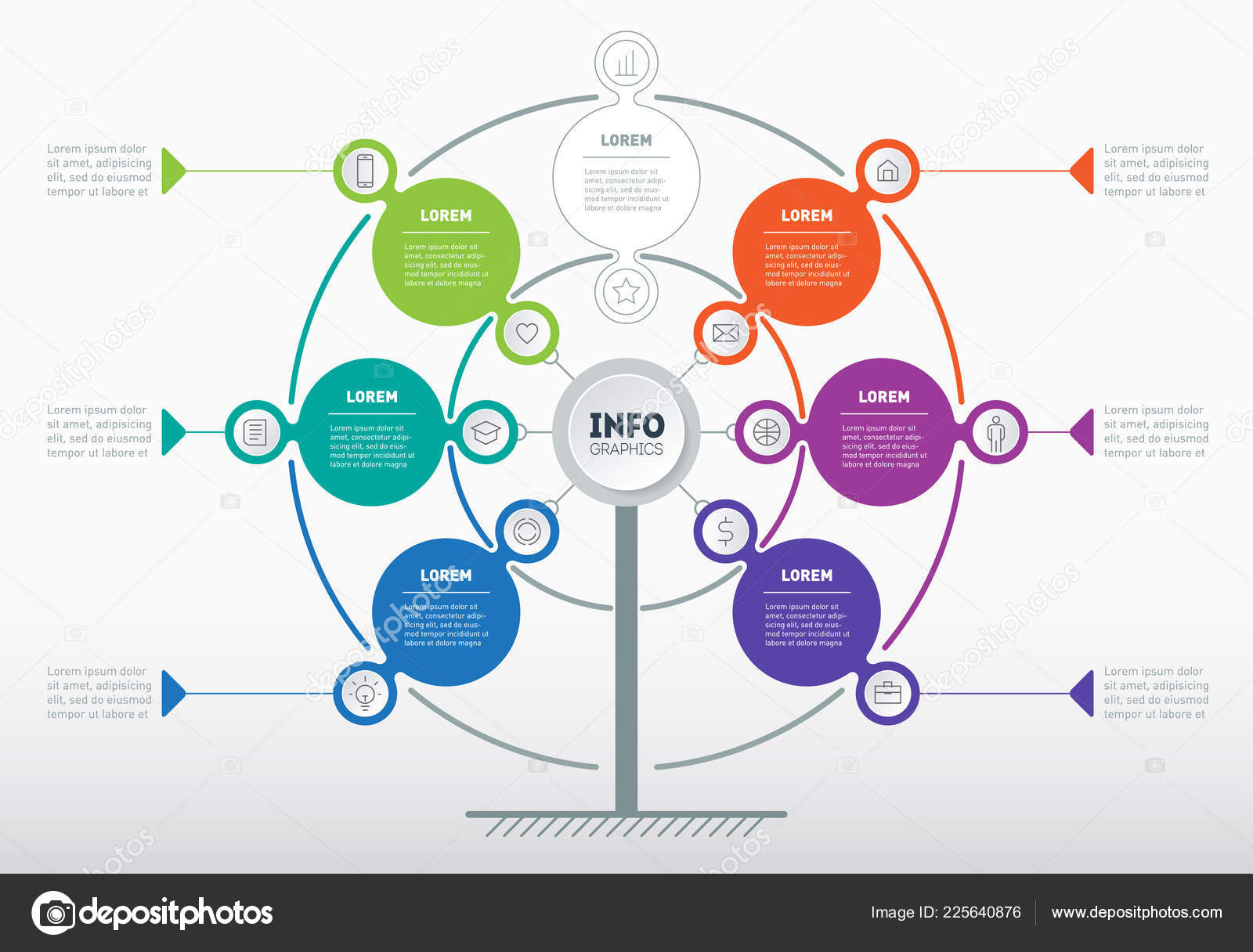 Tree Development Growth Eco Business Infographic Tendencies Stock ...