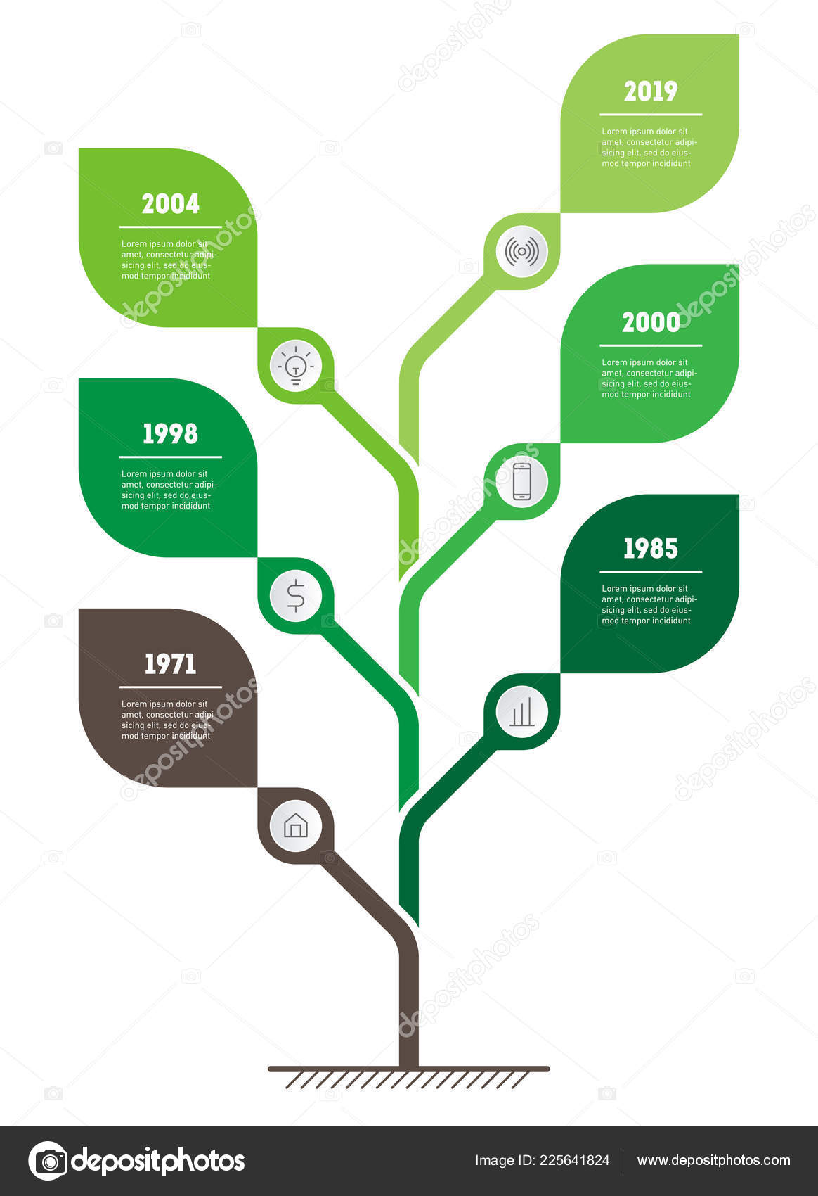 Vertical Timeline Infographics Sustainable Development Growth Eco ...
