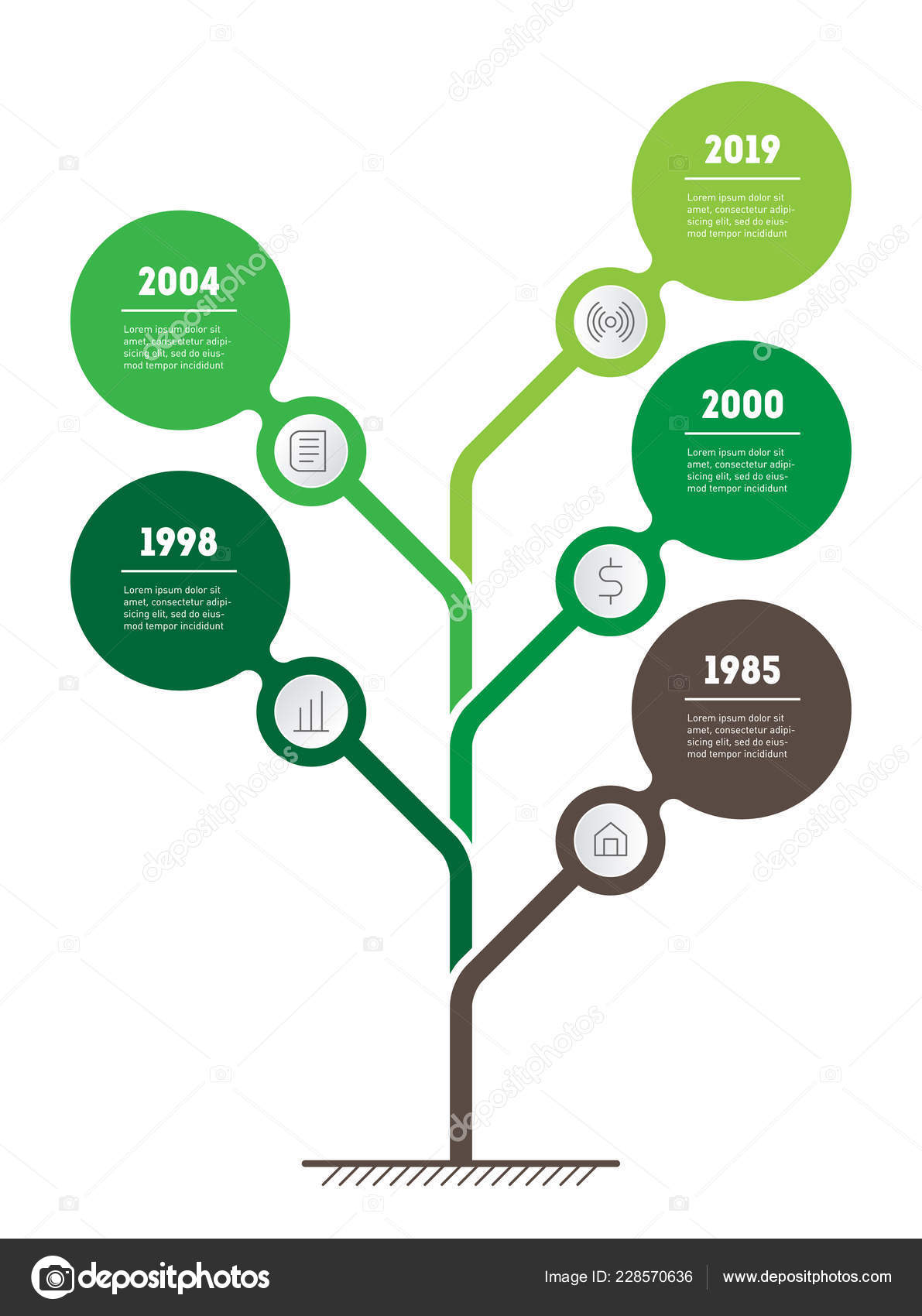 Business Presentation Concept Web Template Tree Leaves Info Chart ...