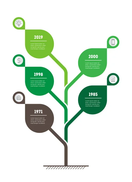 Vertical Tree Timeline Infographics Development Growth Business Time ...