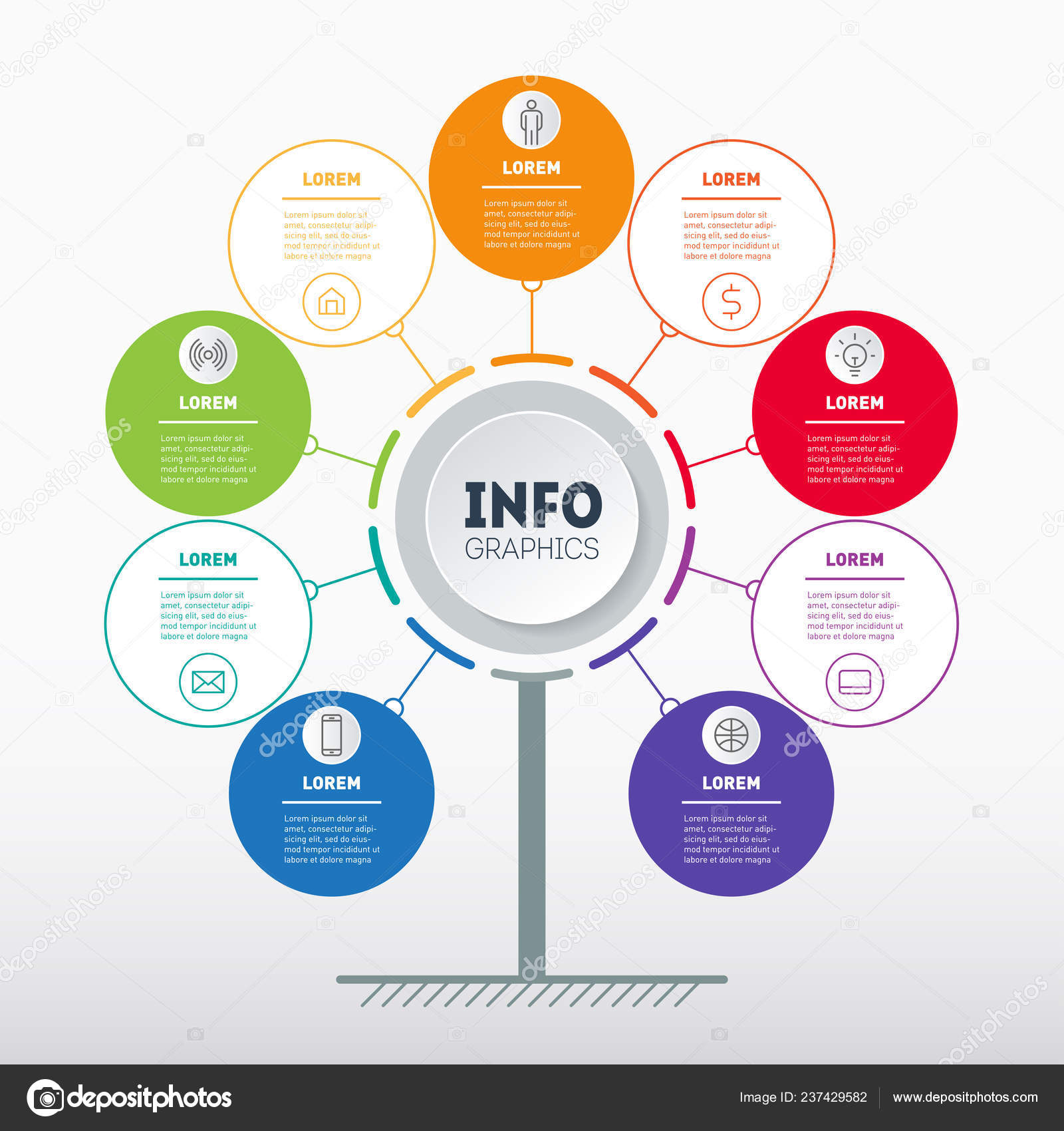 Vertical Timeline Infographics Tree Development Growth Eco Business ...