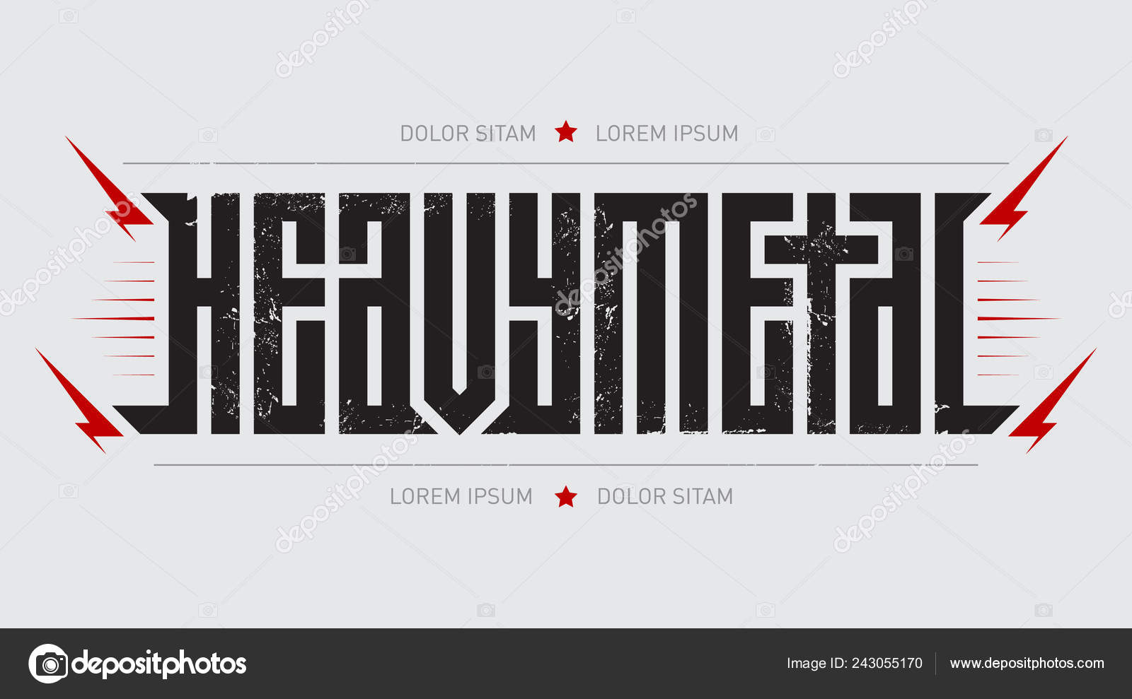 Heavy Metal Lettering Grey Background Stock Vector Image by ...