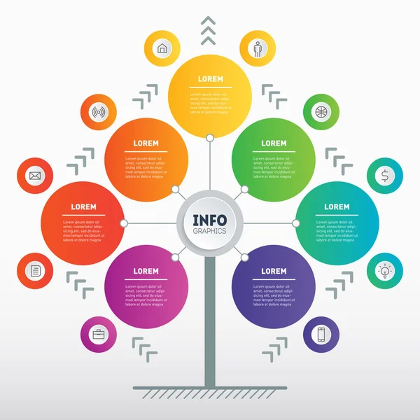 Template Development Tree Chart Diagram Vector Info Graphic Technology ...