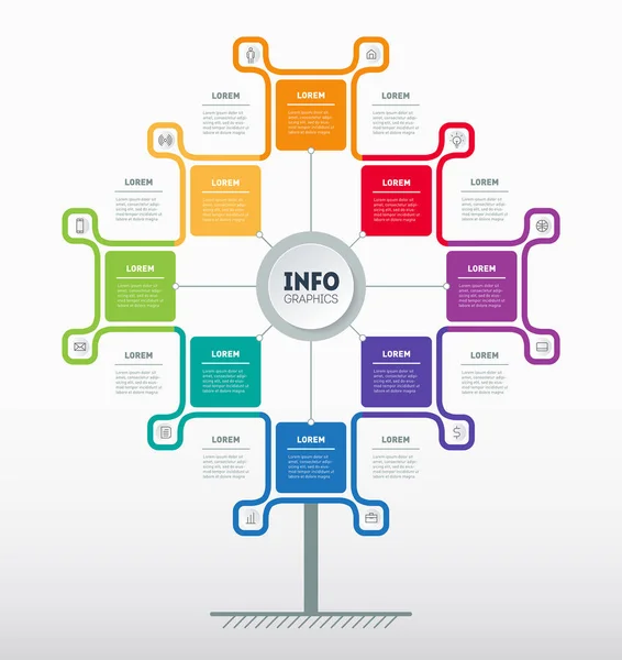 Template Development Tree Chart Diagram Vector Info Graphic Technology ...
