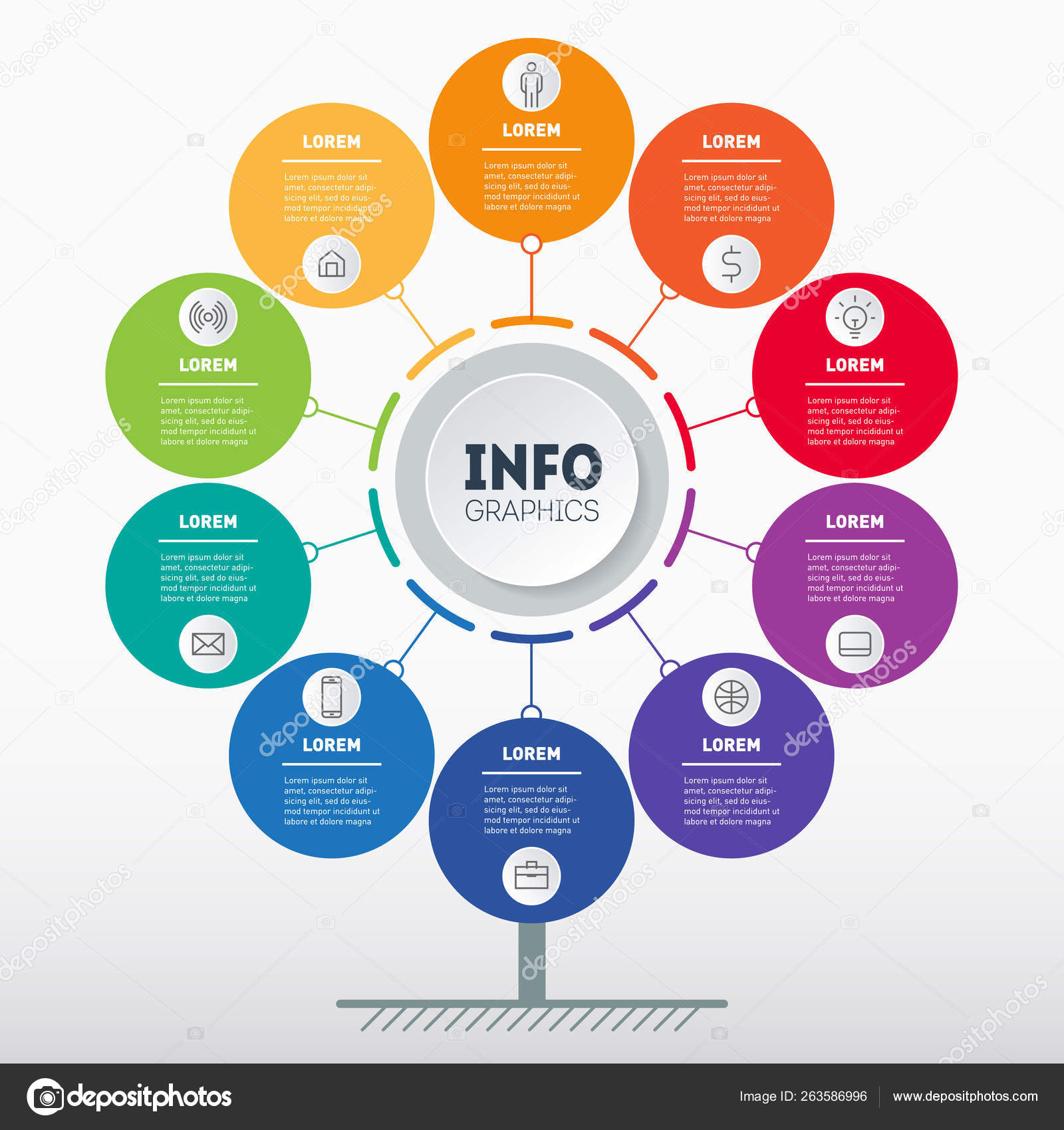 Vertical Timeline Infographics Tree Development Growth Business Time ...