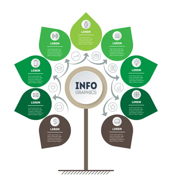 Vertical Timeline Infographics Tree Development Growth Eco Business ...