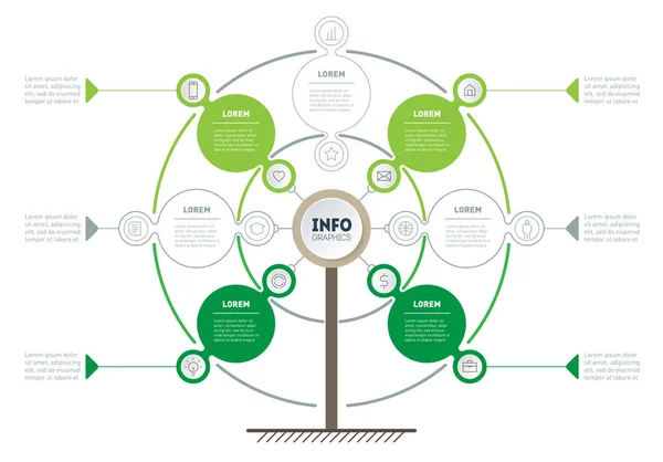 Vector Infographic Agriculture Processes Steps Green Business ...