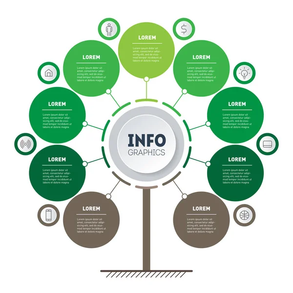 Vertical Timeline Infographics Tree Development Growth Eco Business ...