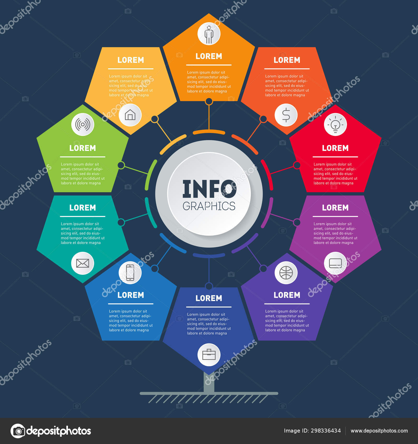 Vertical Green Infographics Options Tree Development Growth Business ...