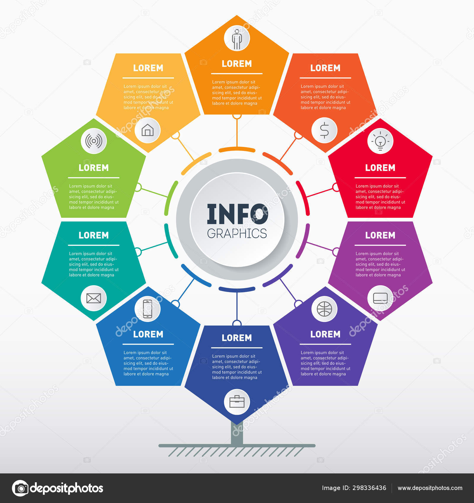 Business Presentation Infographics Concept Options Info Chart Diagram ...