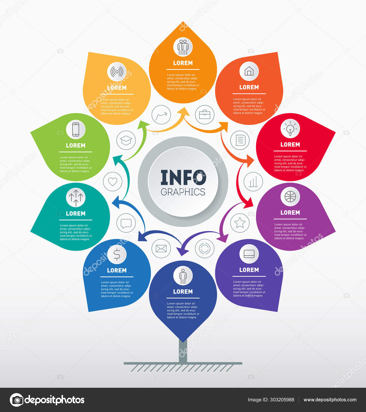 Web Template Tree Info Chart Diagram Infographic Technology Education ...