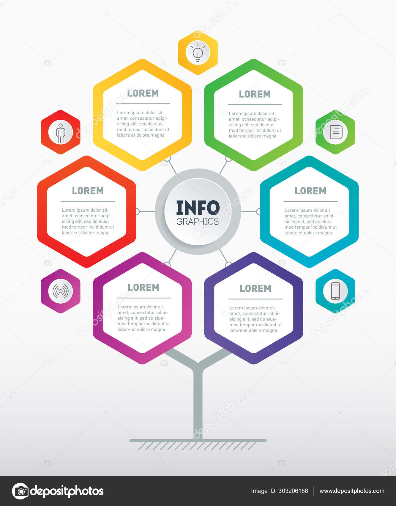 Web Template Tree Info Chart Diagram Infographic Technology Education ...