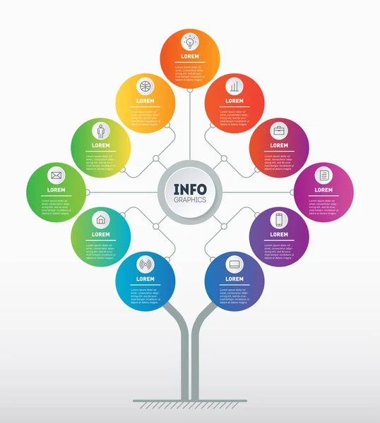 Web Template Tree Info Chart Diagram Infographic Technology Education ...