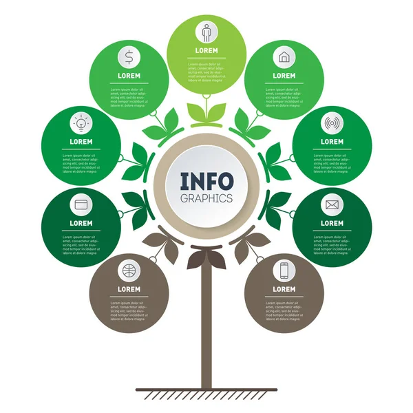 Vertical Timeline Infographics Tree Development Growth Eco Business ...