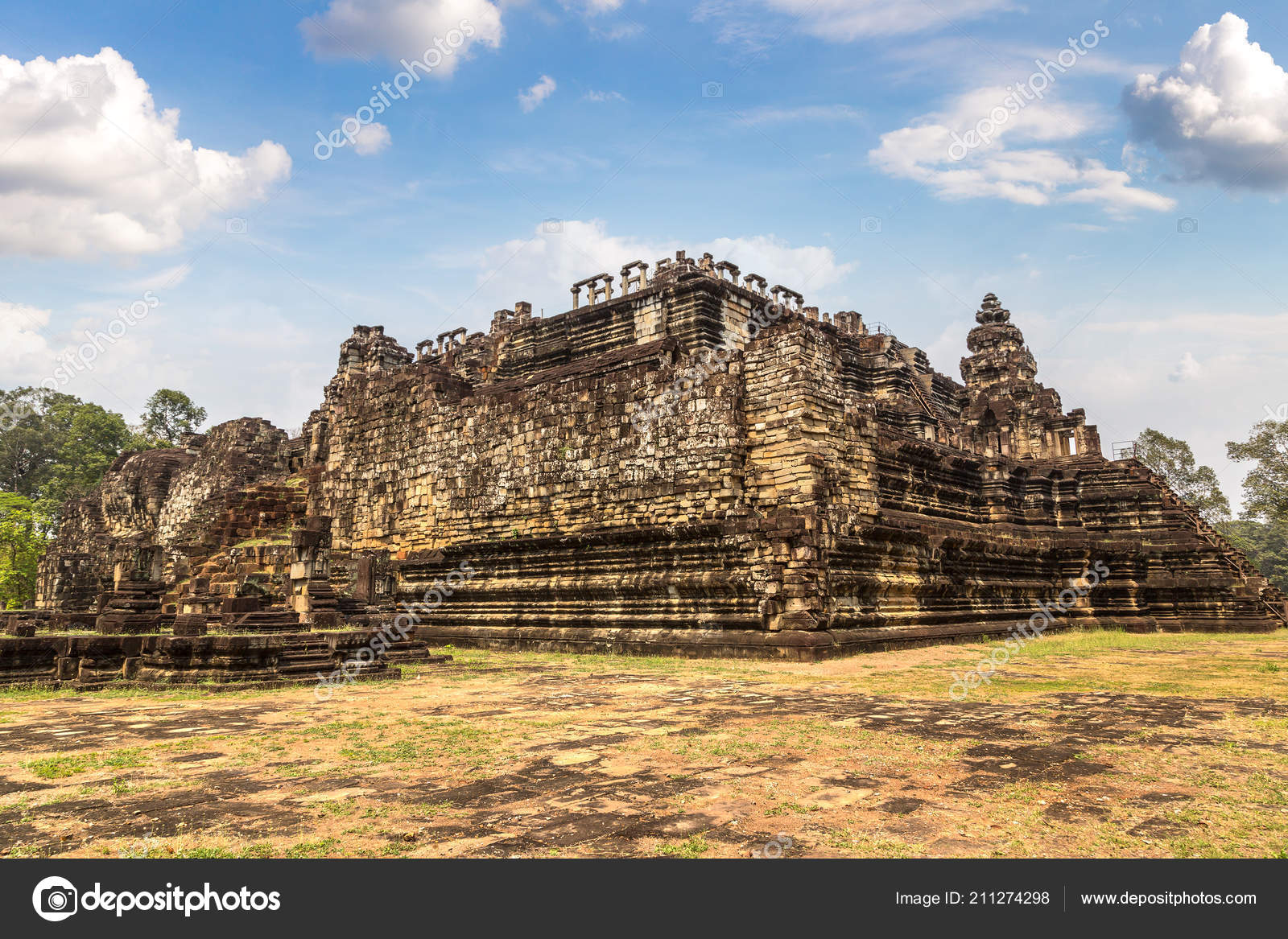 Baphuon Temple Ruins Khmer Ancient Temple Complex Angkor Wat Siem ...