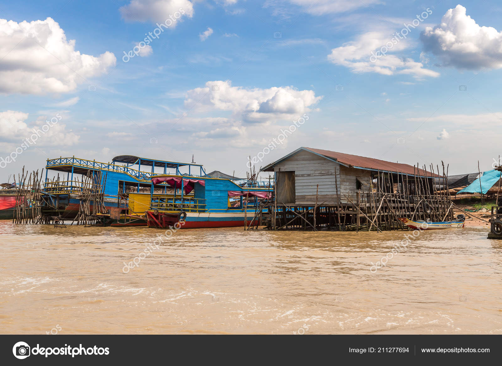 Chong Khneas Floating Village Siem Reap Cambodia Summer Day Stock Photo ...