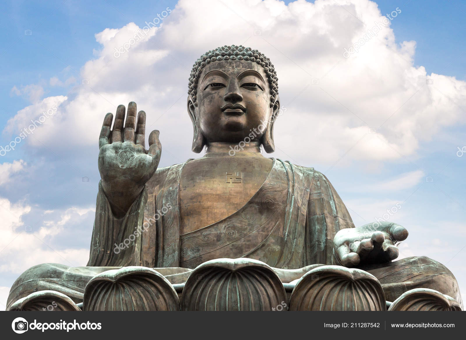 Giant Buddha Hong Kong Summer Day — Stock Photo © bloodua #211287542