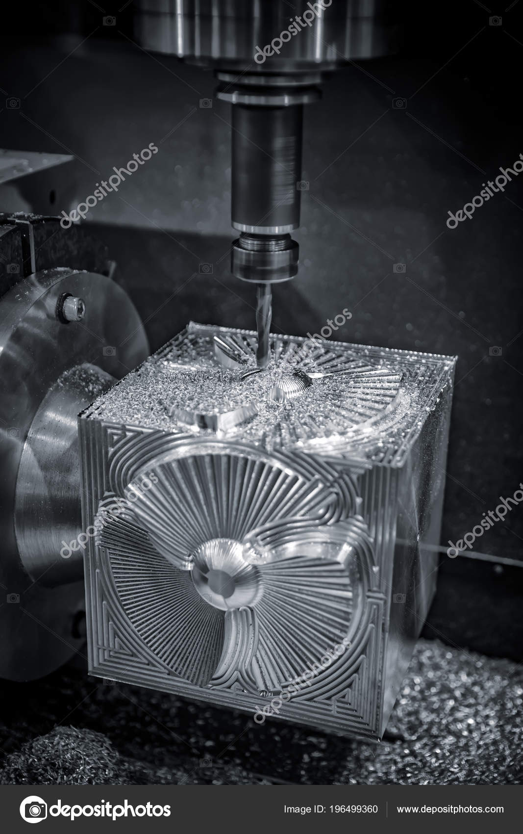 Metalworking Cnc Milling Machine Cutting Metal Modern Processing ...