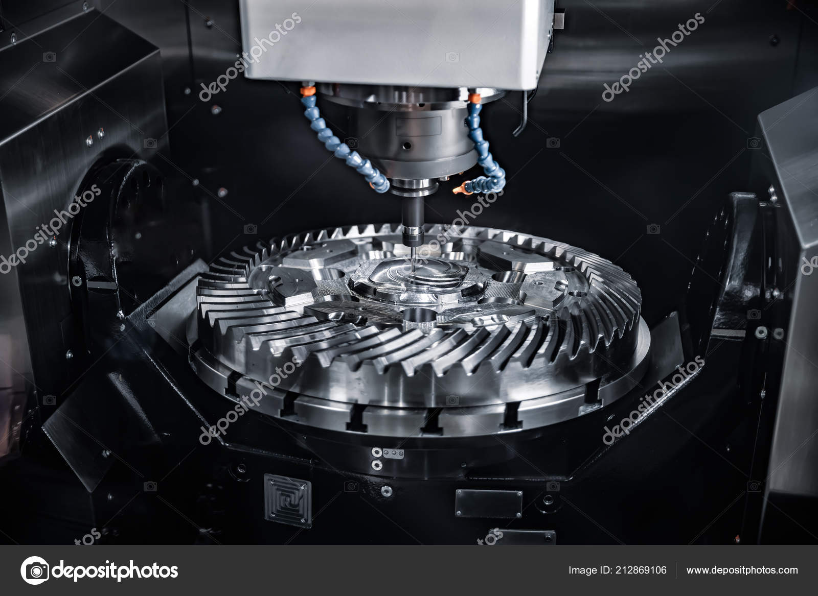 Metalworking Cnc Milling Machine Cutting Metal Modern Processing ...