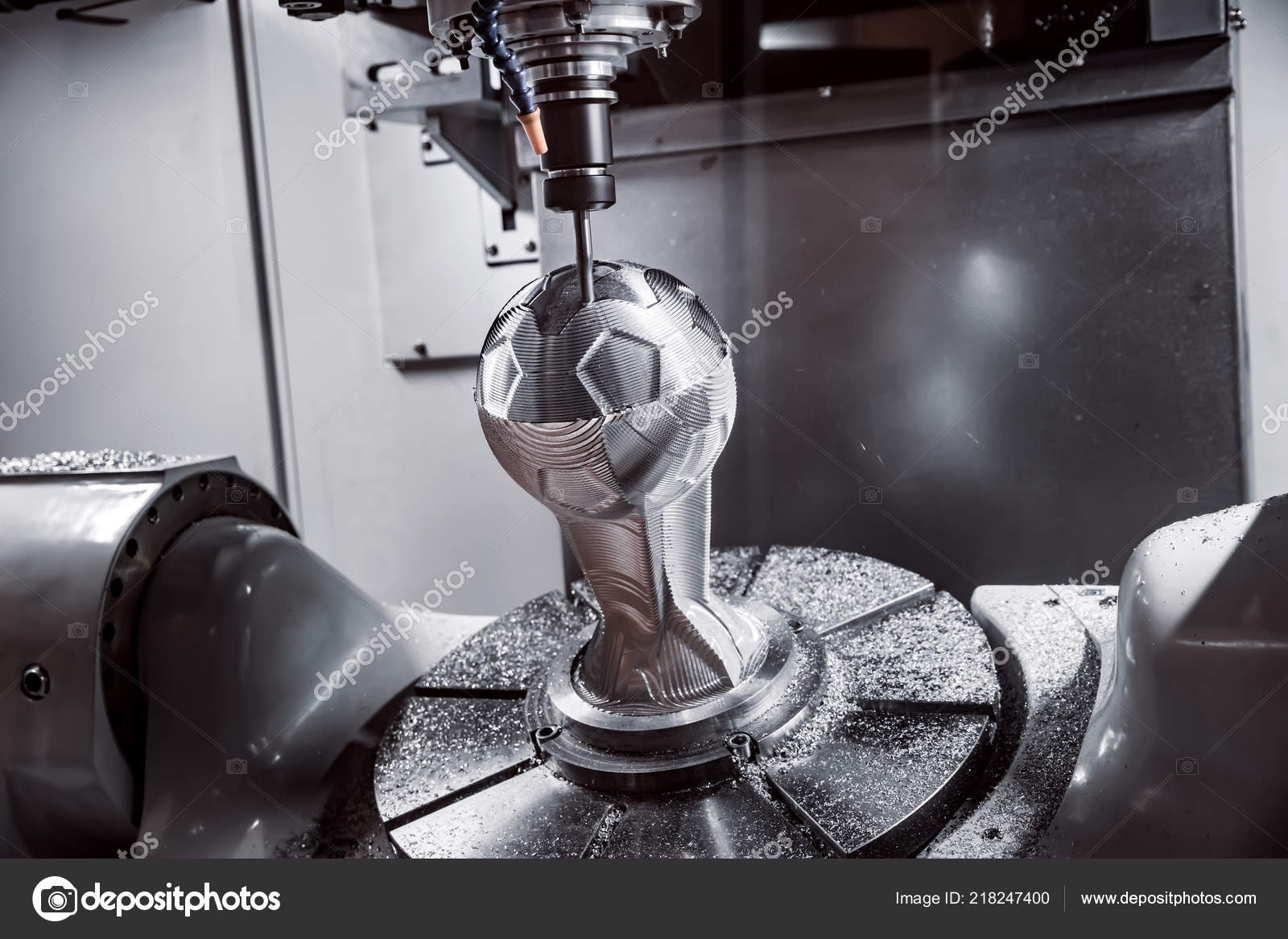 Metalworking Cnc Milling Machine Cutting Metal Modern Processing ...