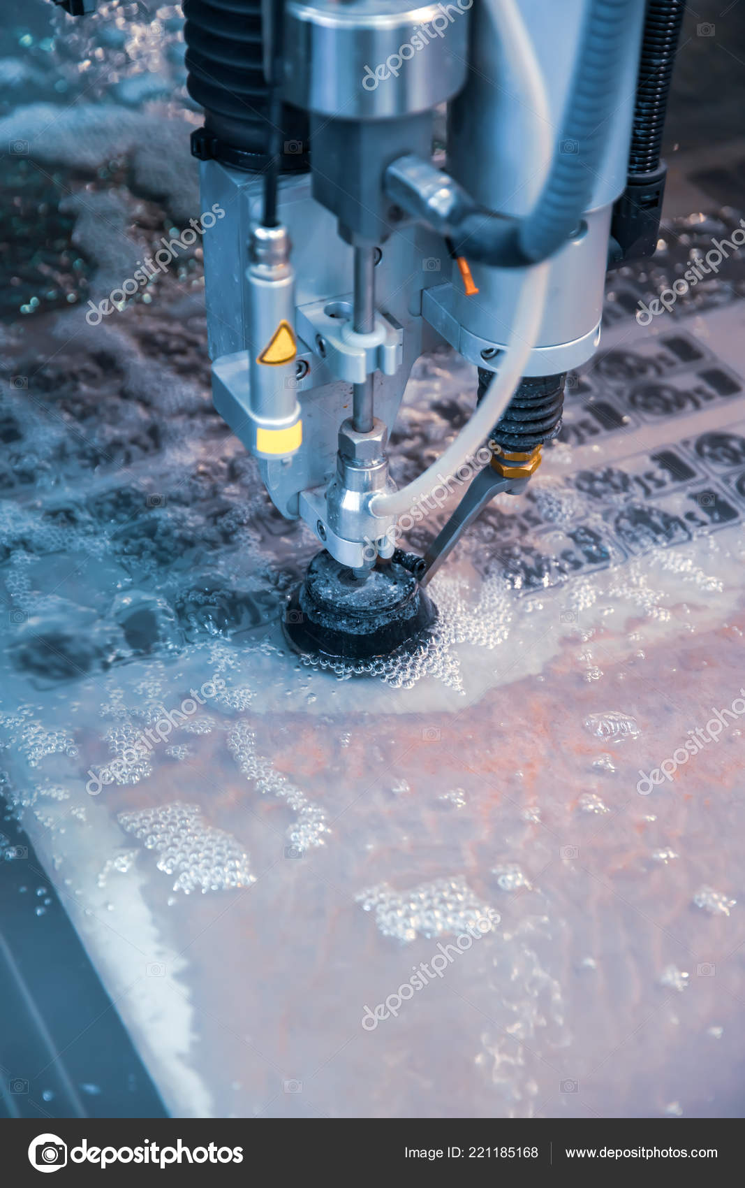 Cnc Water Jet Cutting Machine Modern Industrial Technology Stock Photo ...