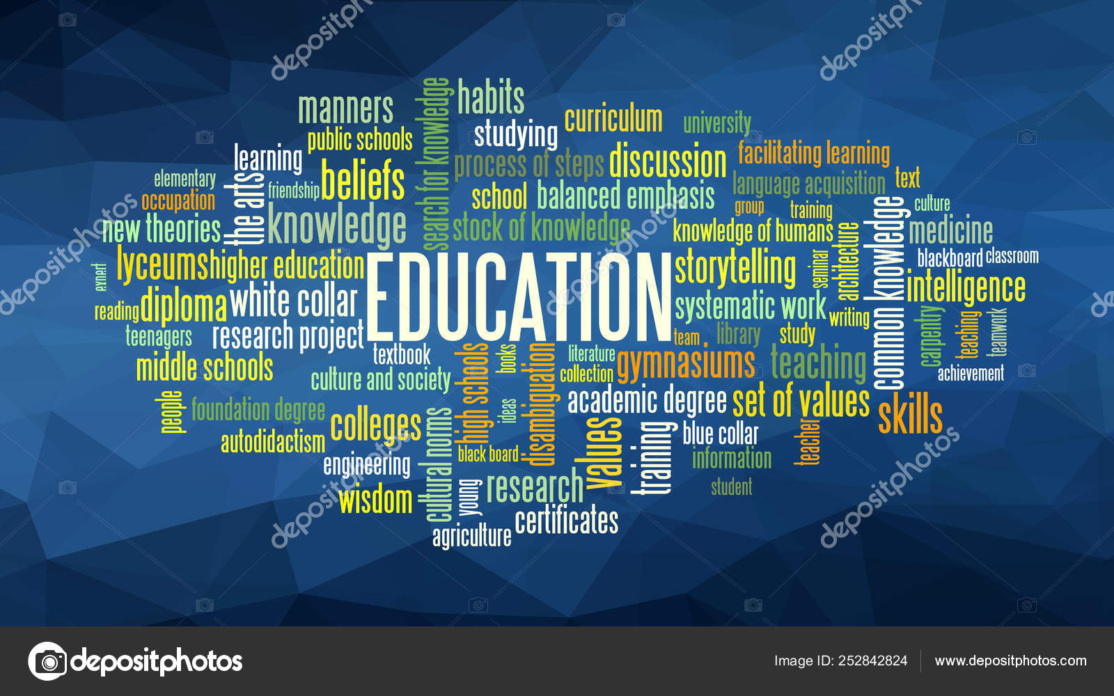 Education word cloud, concept illustration vector Stock Vector by ...