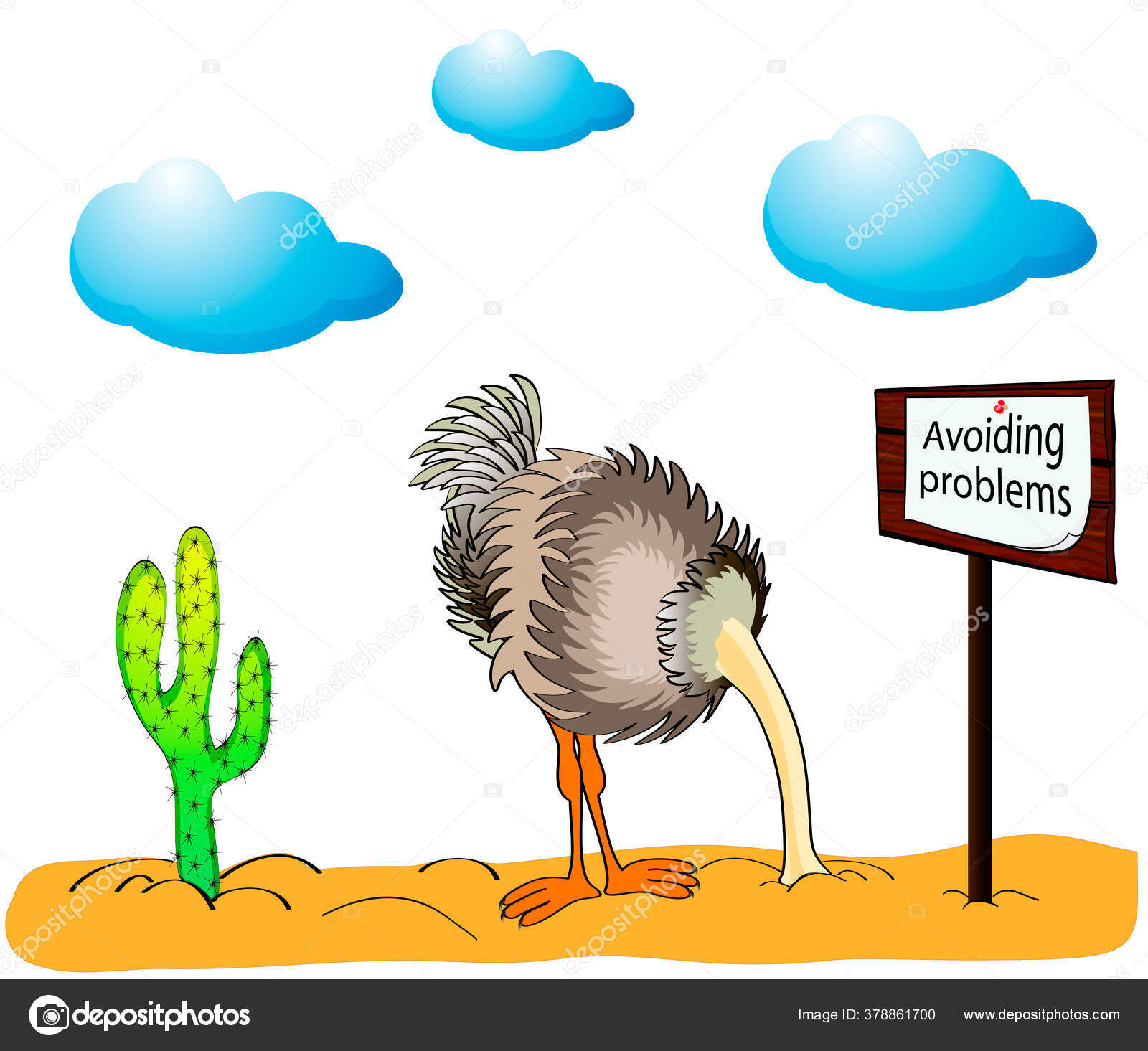 Ostrich Head In Sand Danger