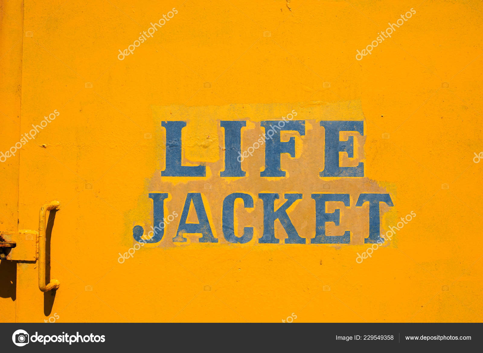 Life Jacket Text Yellow Background Stock Photo by ©Yarygin 229549358