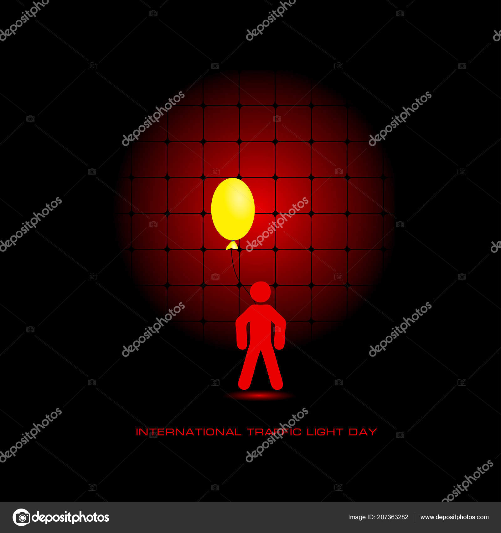 Traffic Light Symbol Red Stop Man Traffic Light Day Stock Vector Image ...