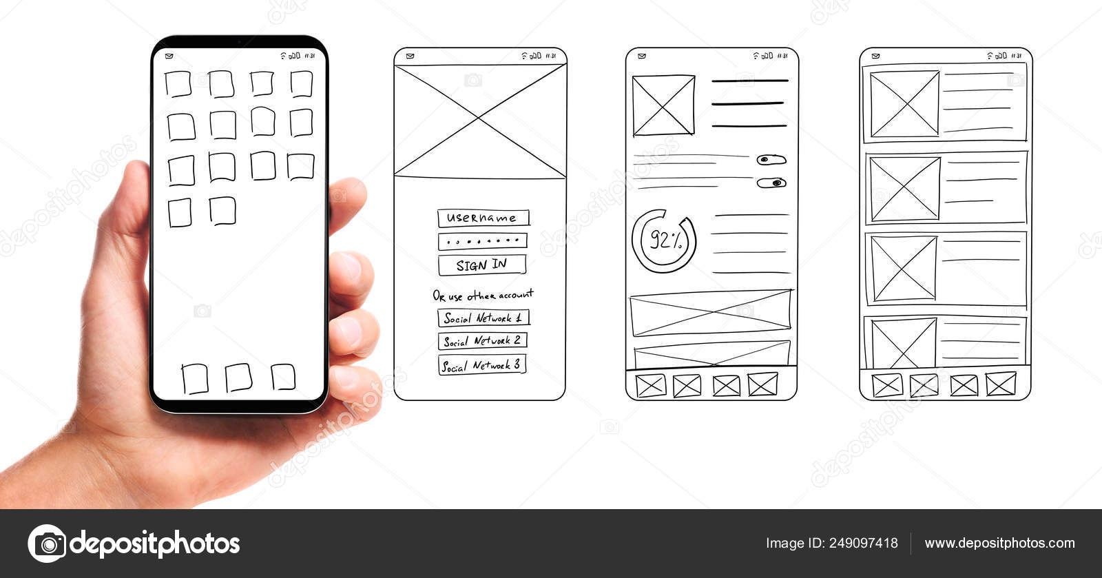 Developing mobile app UI Stock Photo by ©sergeypeterman 249097418